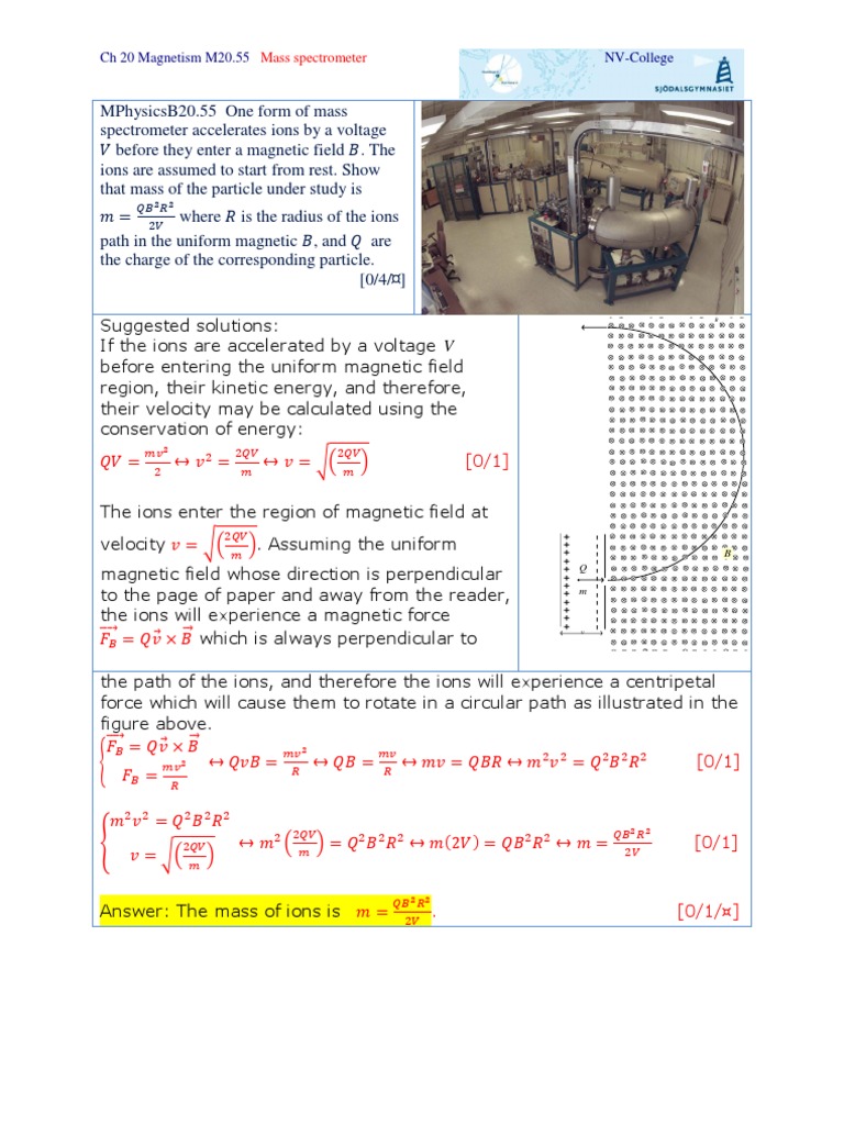 Mass Spectrometer Ion Acceleration | PDF