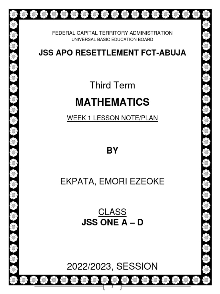 5465 - 1 Third Term Mathematics Lesson Notes | PDF | Triangle | Area