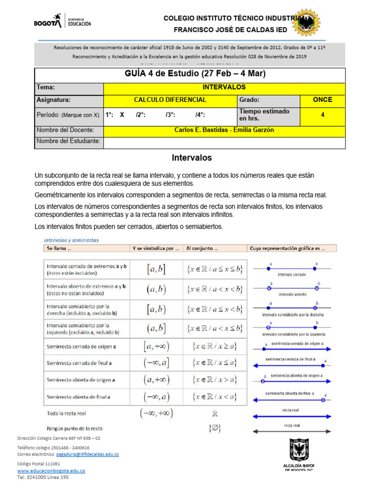 G4P1 Intervalos | PDF | Intervalo (Matemáticas) | Números
