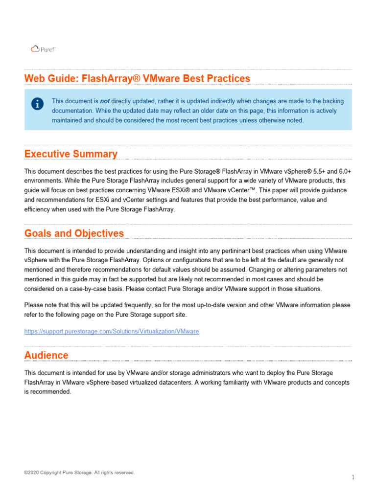Pure Storage Web Guide Flasharray Vmware Best Practices Pdf Computer Network Computer 