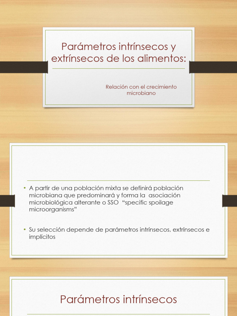 Clase 2. Parámetros Extrínsecos e Intrínsecos, Calidad e Inocuidad PDF ...