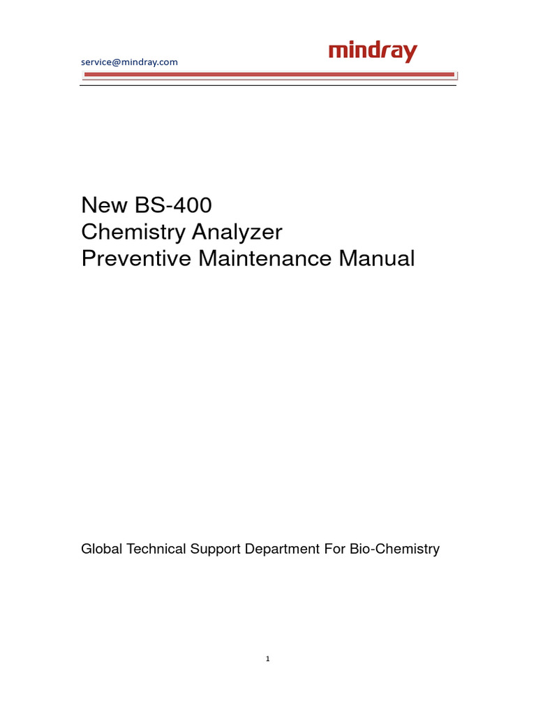 New BS-400 - Preventive Maintenance Manual - V1.0 - EN - ZSH-12010-New ...