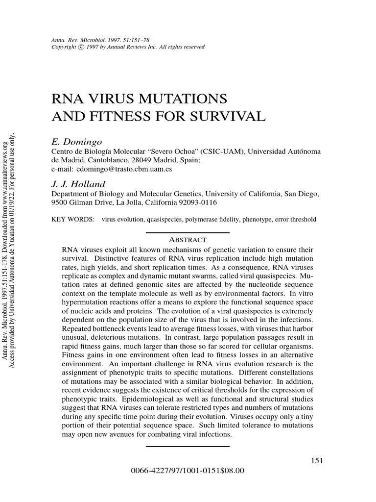 Virus Evolution | PDF | Virus | Mutation