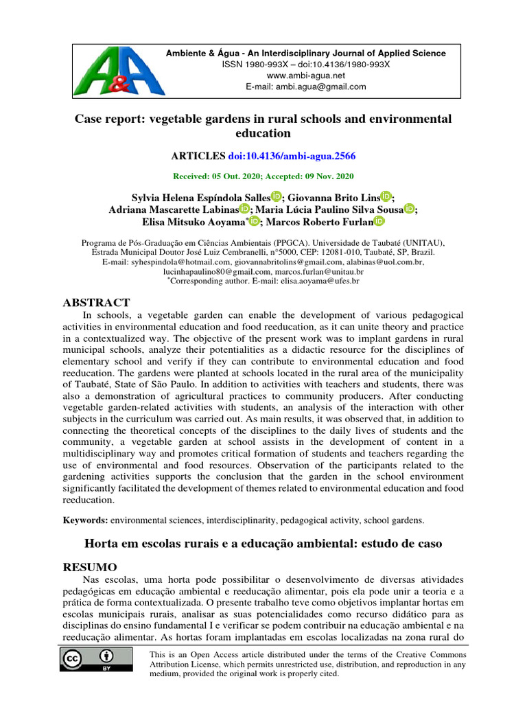 Case Report - Vegetable Gardens in Rural Schools and Enviromental | PDF ...