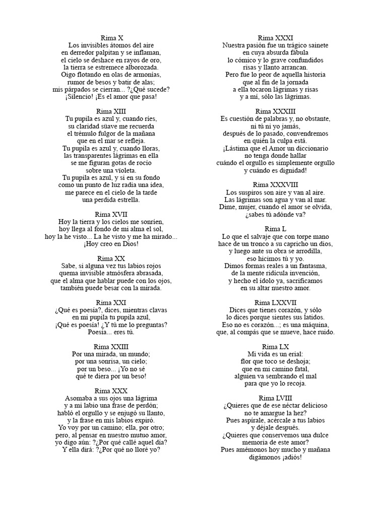 Algunas Rimas de Bécquer | PDF | Poesía