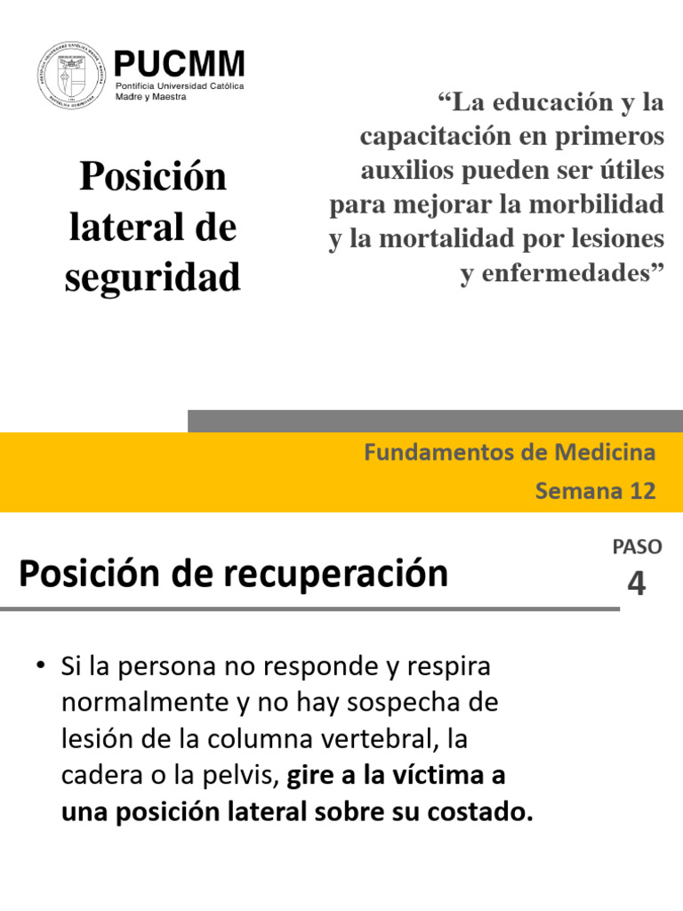 Posicion Lateral de Seguridad | PDF | Medicina | Enfermedades y trastornos