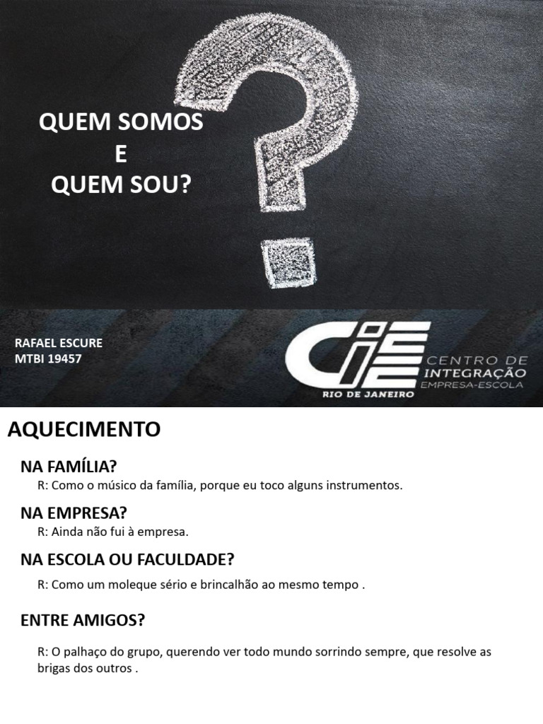 Quem Somos e Quem Sou | PDF