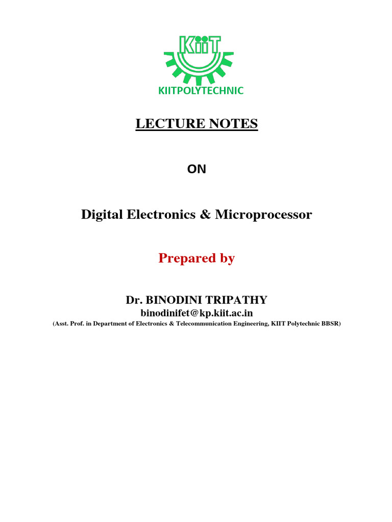 SM 5th SEM Elect Digital Electronics Microprocessor | PDF