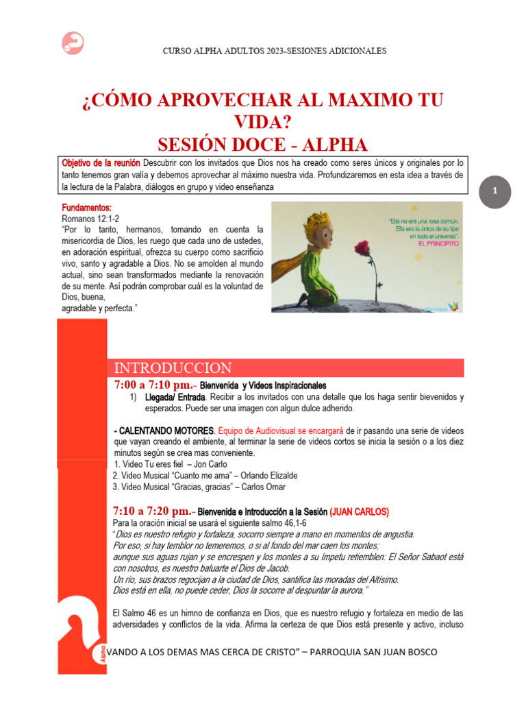 12.-Como Aprovechar Al Maximo Tu Vida | PDF | Oración | Cristo (título)