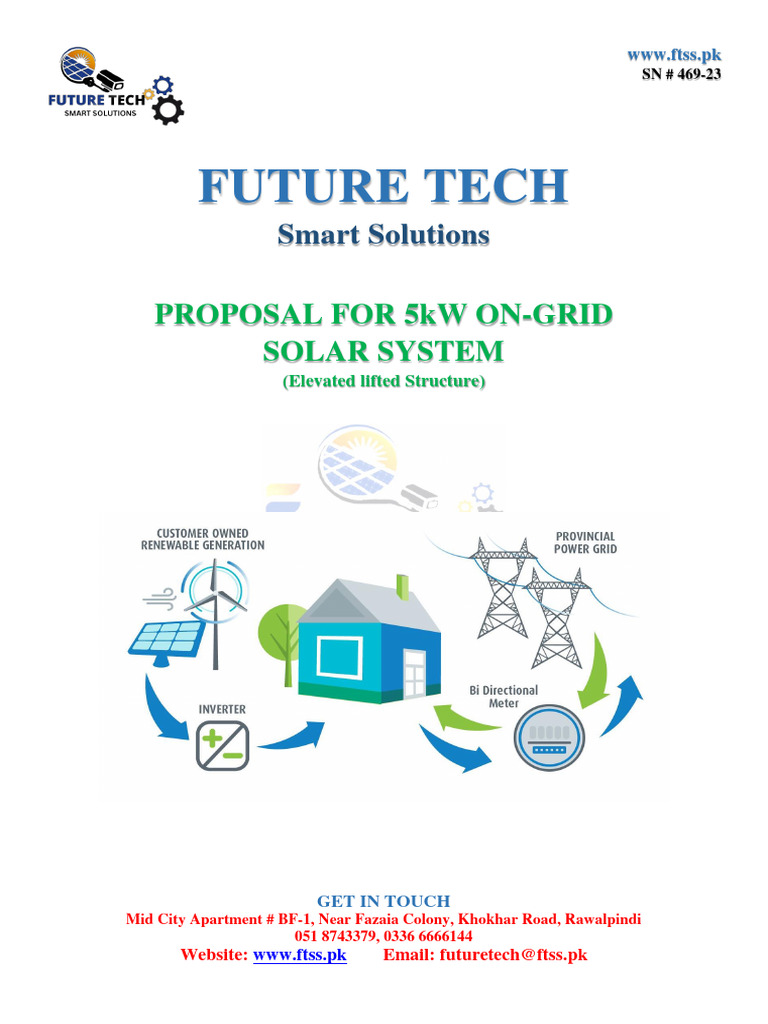Proposal For 5kW ON Grid Solar System With Elevated Structure | PDF ...