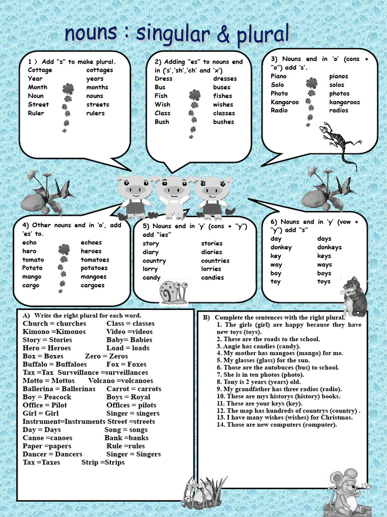 WS-6.nouns-singular-and Plural | PDF | Languages | Foreign Language Studies