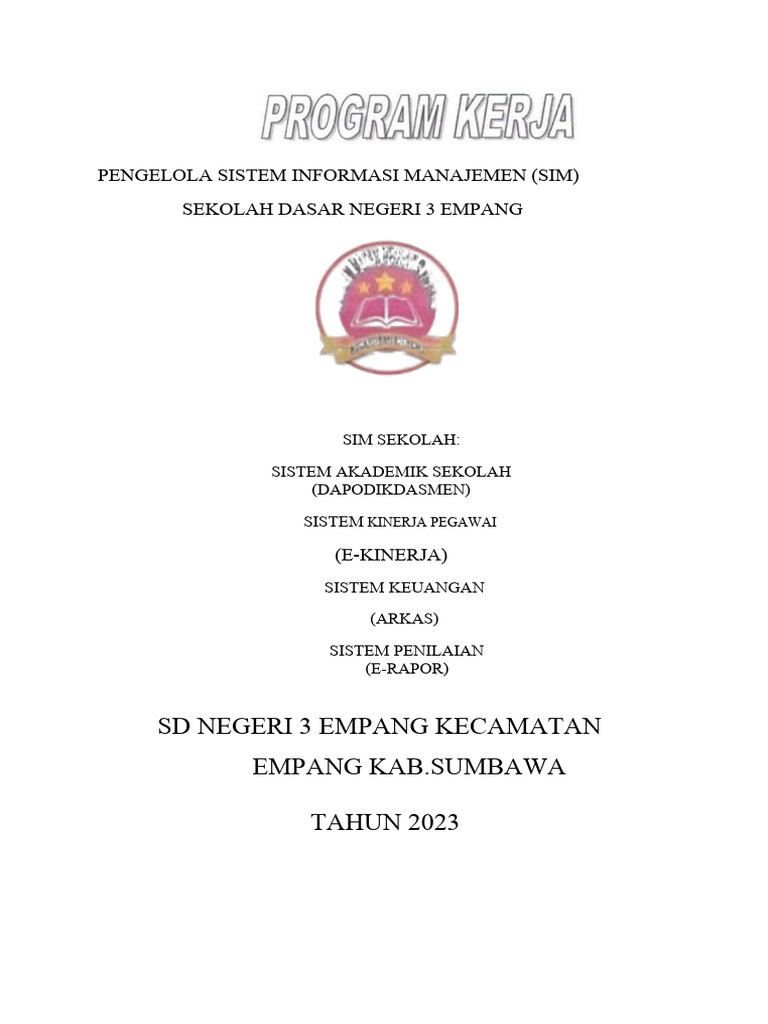 Program Kerja Sim SDN 3 Empang | PDF