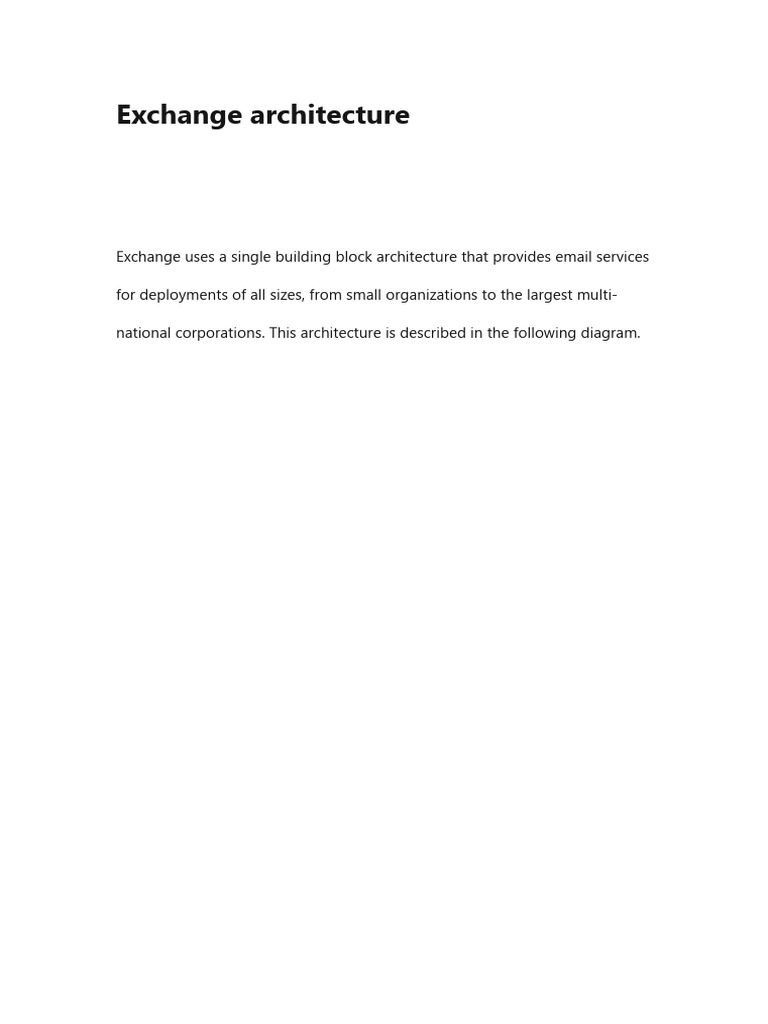Exchange Architecture | PDF | Microsoft Exchange Server | Proxy Server