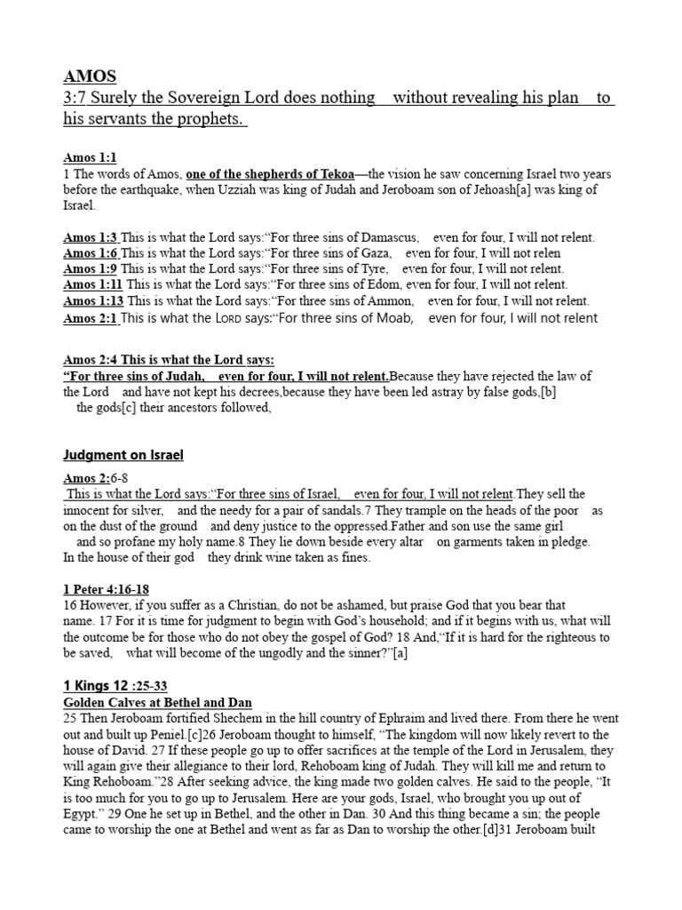 AMOS | PDF | Old Testament Books | Books Of The Hebrew Bible