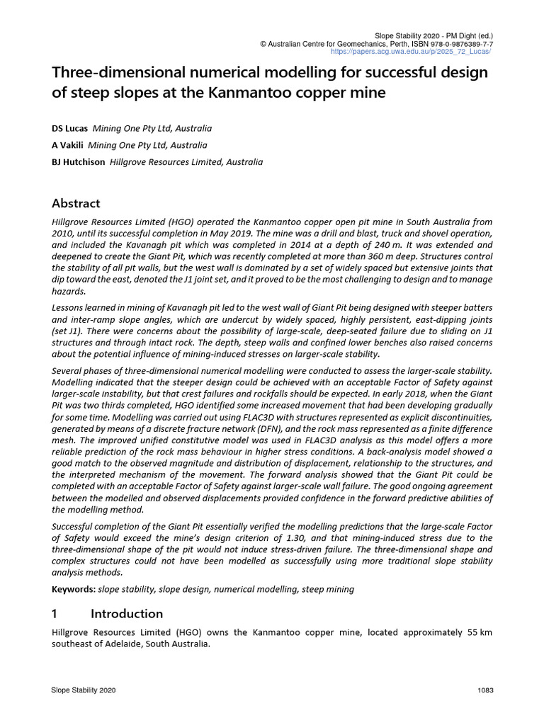 Three-Dimensional Numerical Modelling For Successf | PDF | Strength Of Materials | Elasticity ...