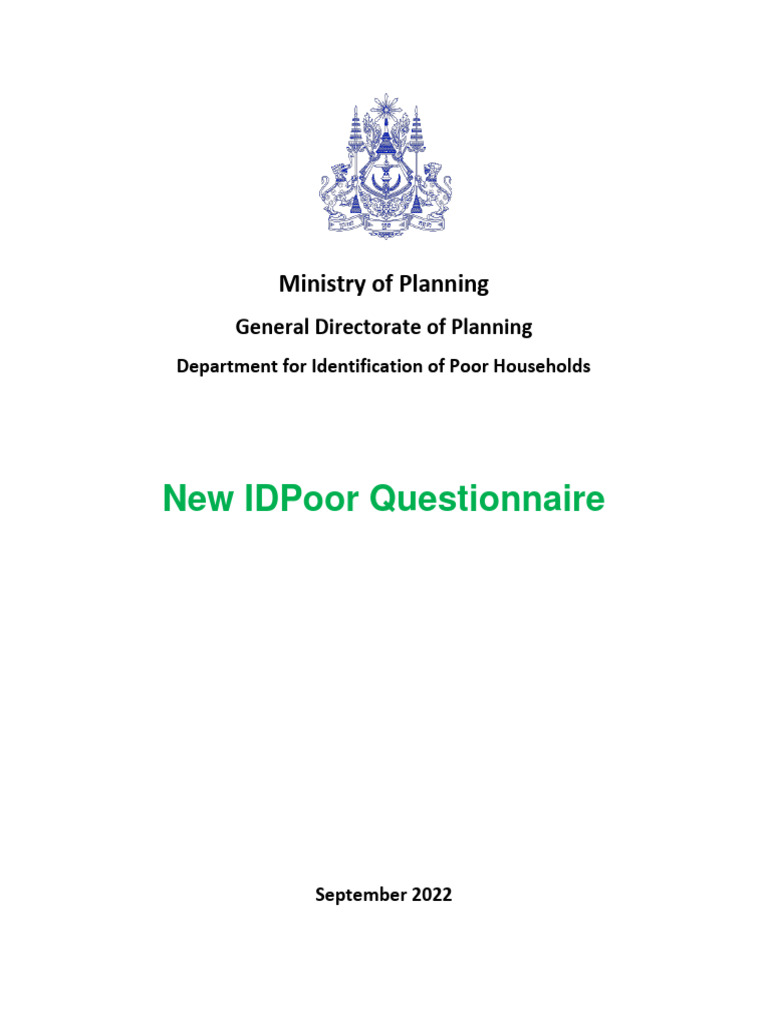 IDPoor Final Master Questionnaire v3 | PDF