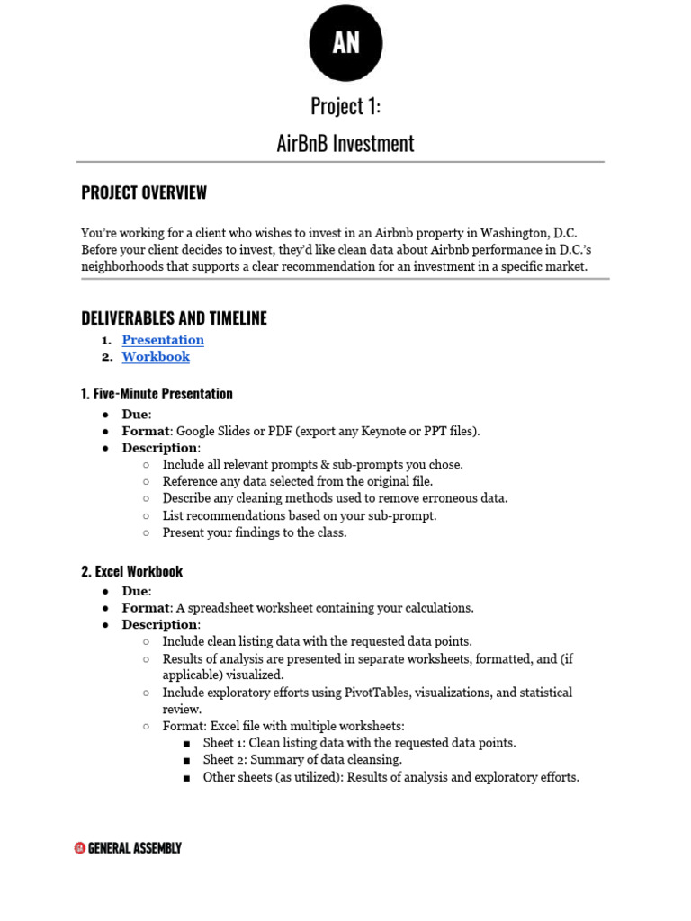 Airbnb Investment Analysis D.C. | PDF | Data | Microsoft Excel