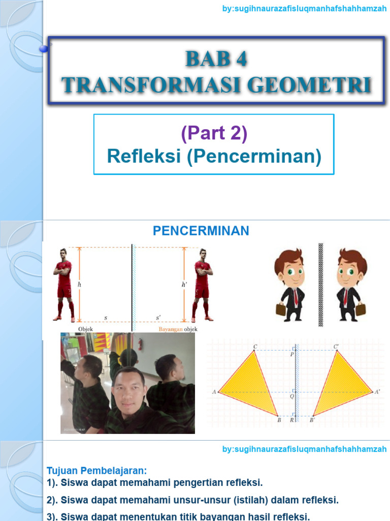Kelas 9 Bab 4 Transformasi Part 2 (Refleksi) | PDF
