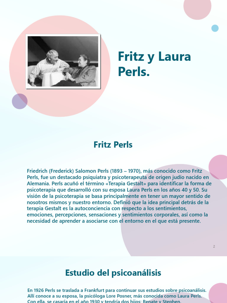 Fritz y Laura Perls | PDF | Terapia Gestalt | Psicoterapia