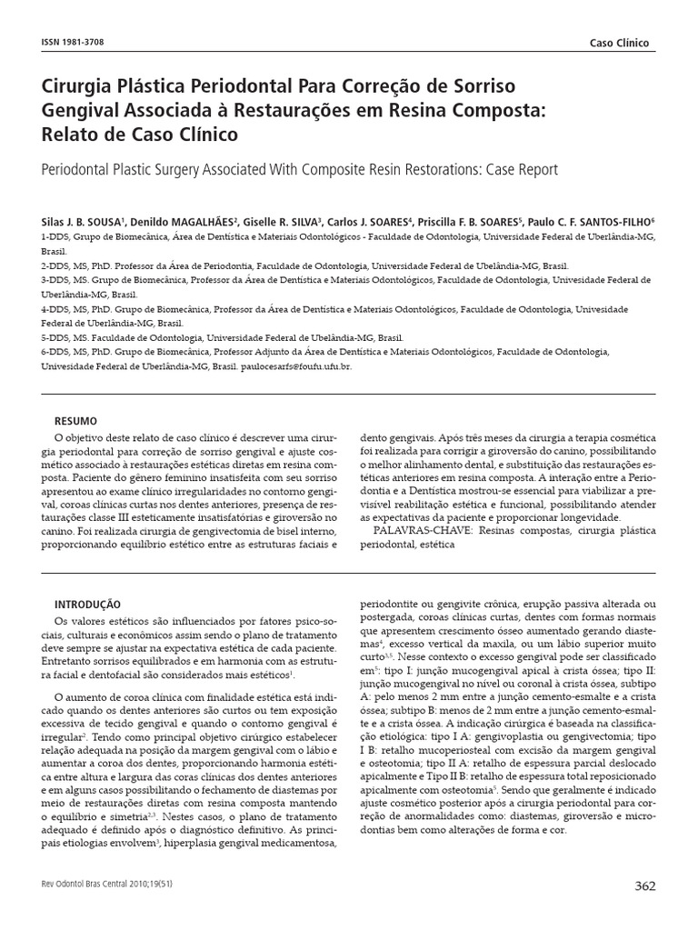 Cirurgia Plastica Periodontal para Corre | PDF