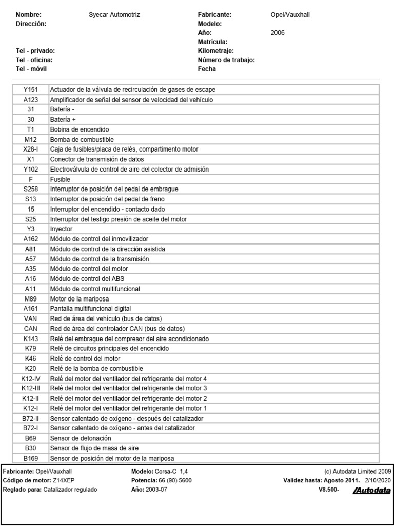 Corsa C Motor Z14XEP | PDF | Relé | Acelerador