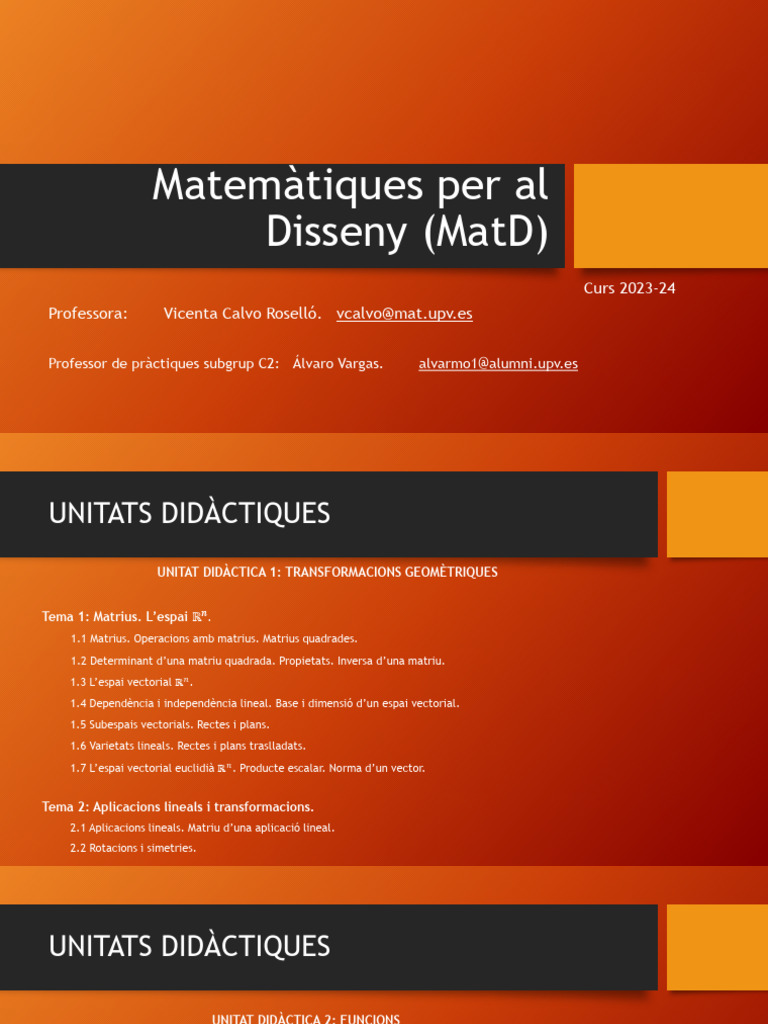 MatD Presentació 2023-24-Val | PDF