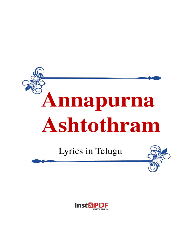 Instapdf - in Annapurna Ashtothram 533 | PDF