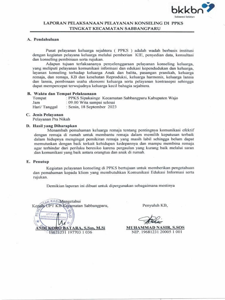 Laporan Pelayanan Konseling Di Ppks | PDF
