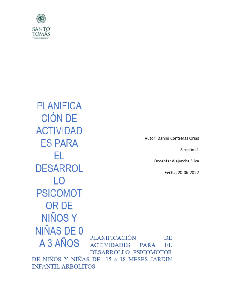 Desarrollo Psicomotor Infantil 15-18M | PDF | Salud y bienestar