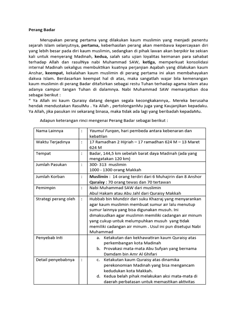 Perang Badar - KELAS E | PDF