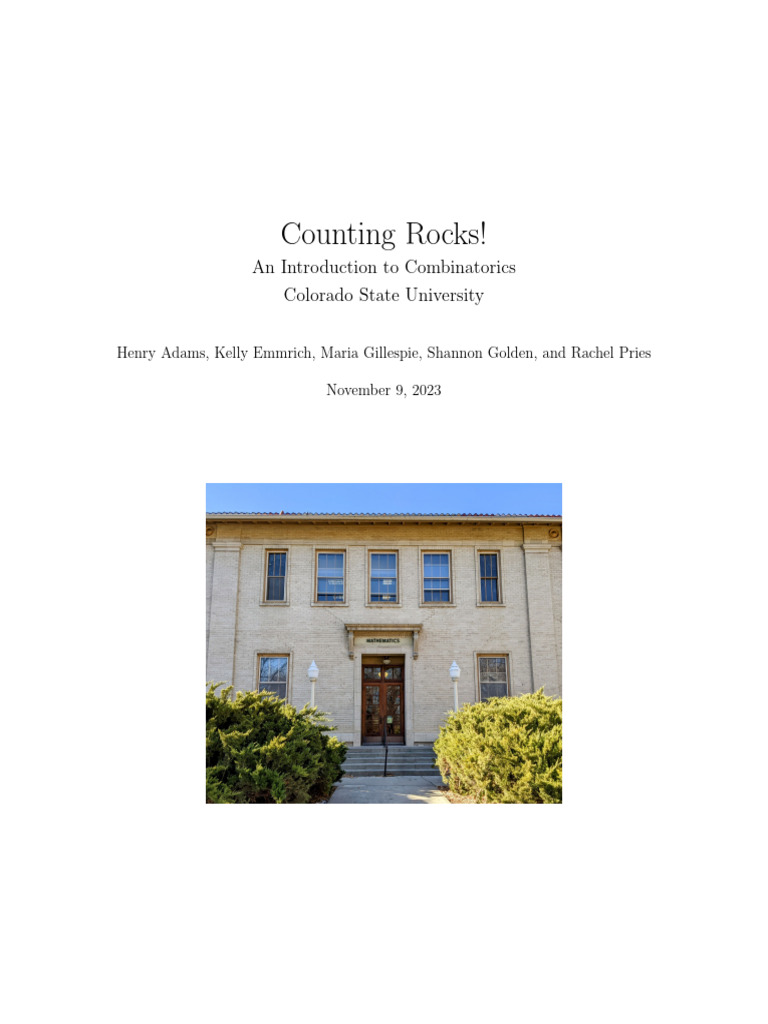 CountingRocks Nov2023 | PDF | Combinatorics | Mathematical Analysis
