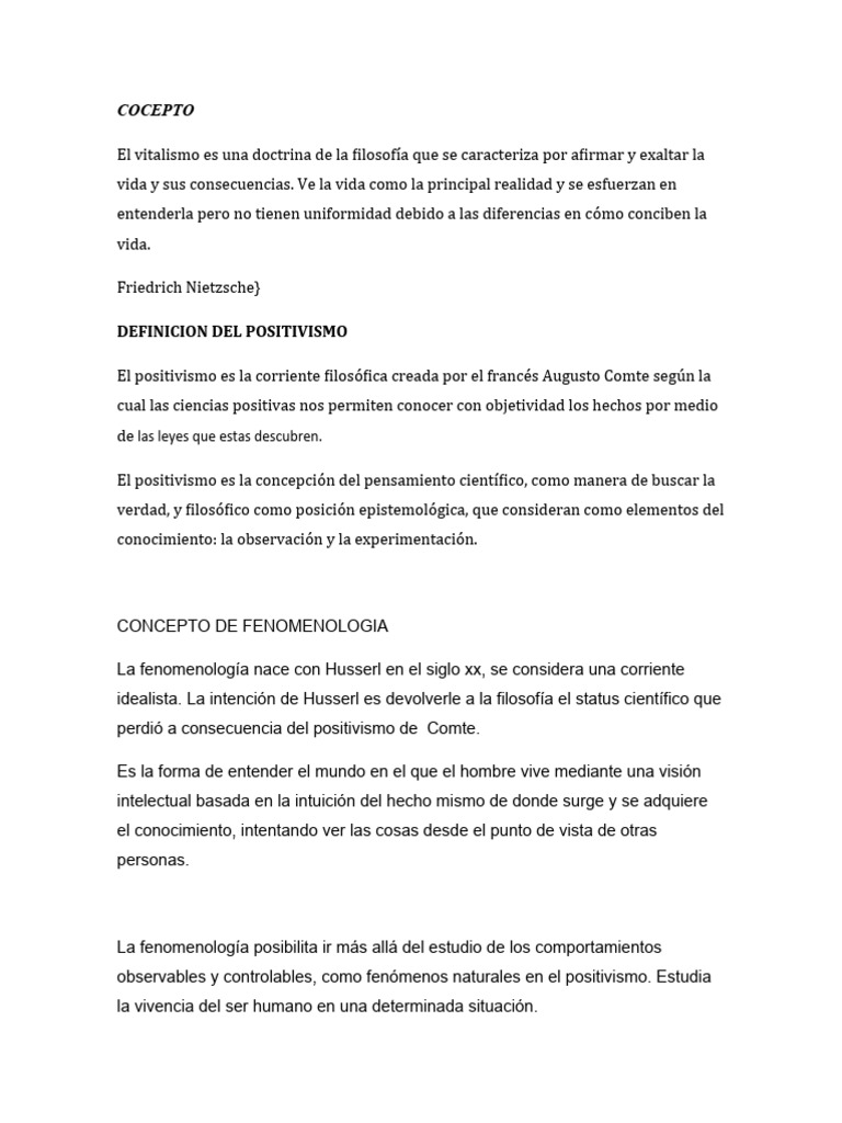 COCEPTO de Filosofía | PDF | Positivismo | marxismo