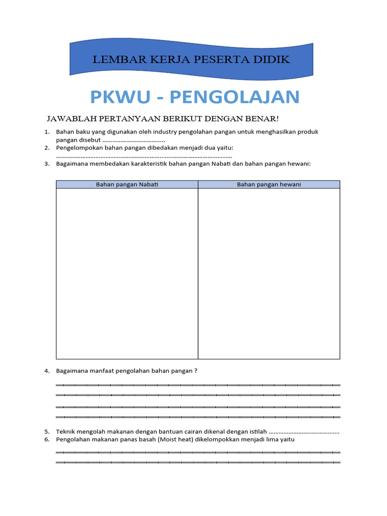 LKPD Pkwu-Pengolahan | PDF