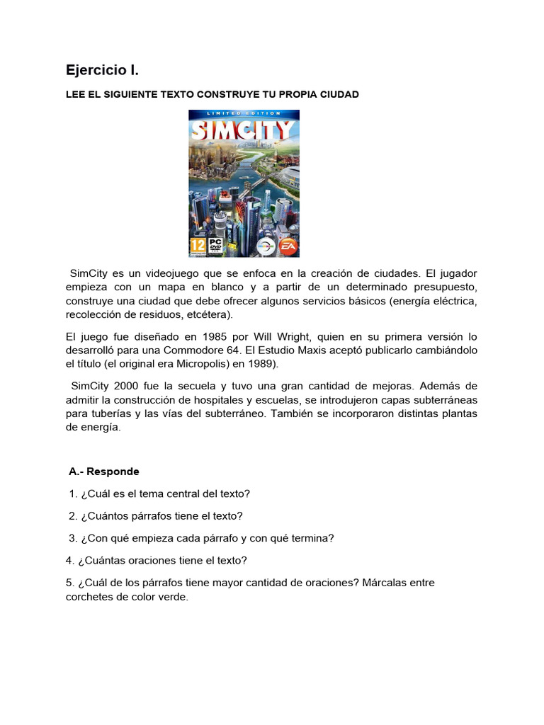 Ejercicios Sobre El Parrafo | PDF