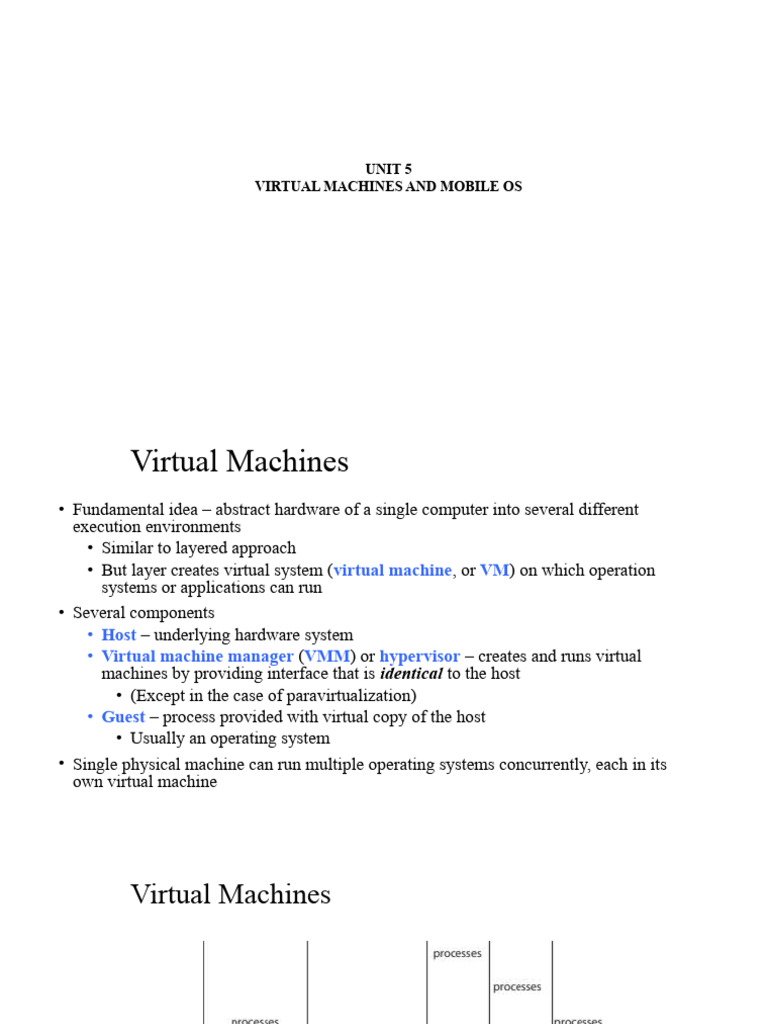 OS Unit 5 | PDF | Virtual Machine | Operating System