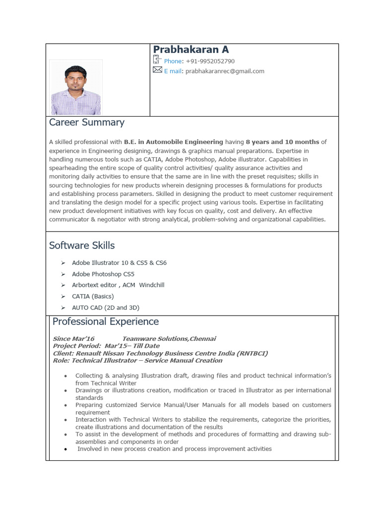 Prabha Resume | PDF | Adobe Illustrator | Adobe Creative Suite
