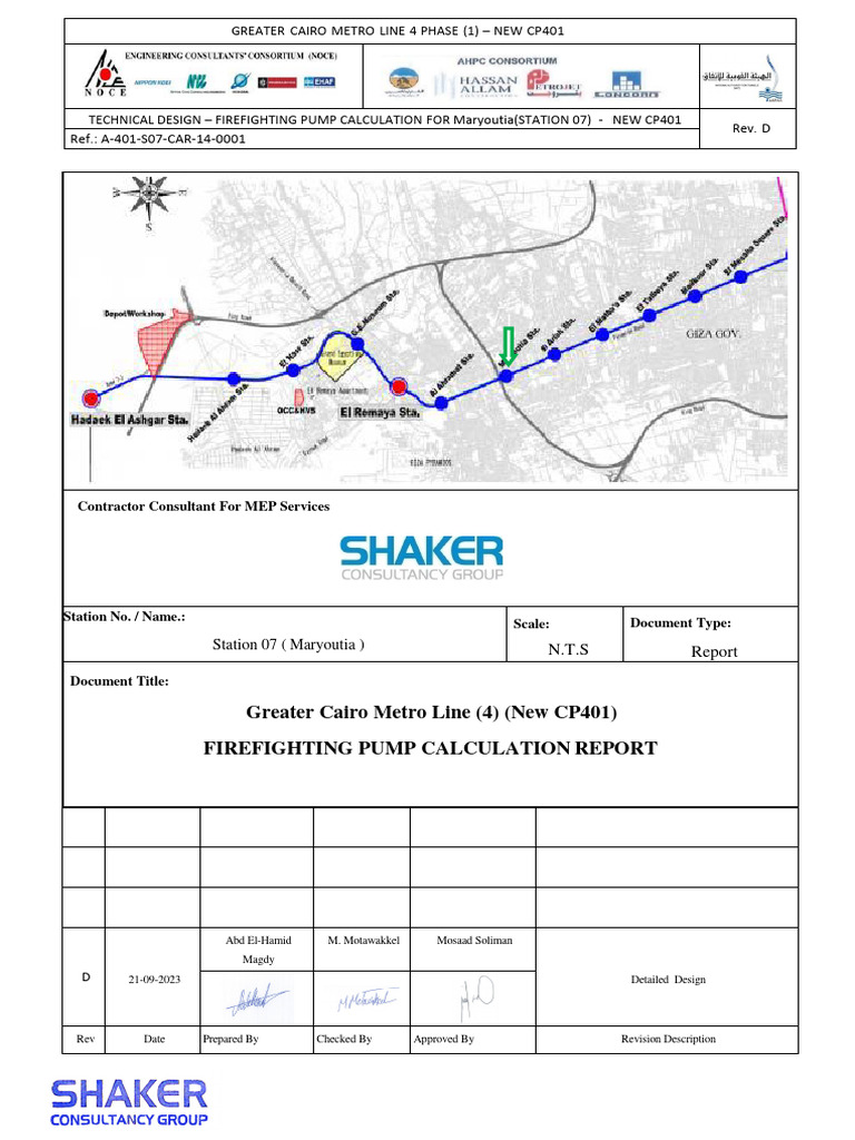 Greater Cairo Metro Line (4) (New CP401) Firefighting Pump Calculation ...