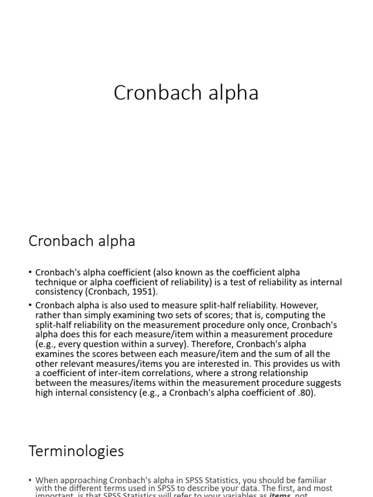 Cronbach Alpha | Download Free PDF | Cronbach's Alpha | Internal ...