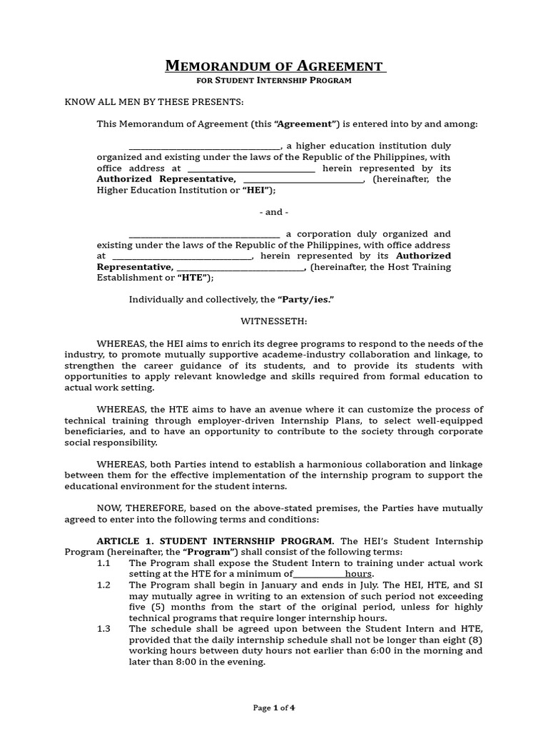 Updated and Corrected MOA 23 | PDF | Internship | Job Hunting