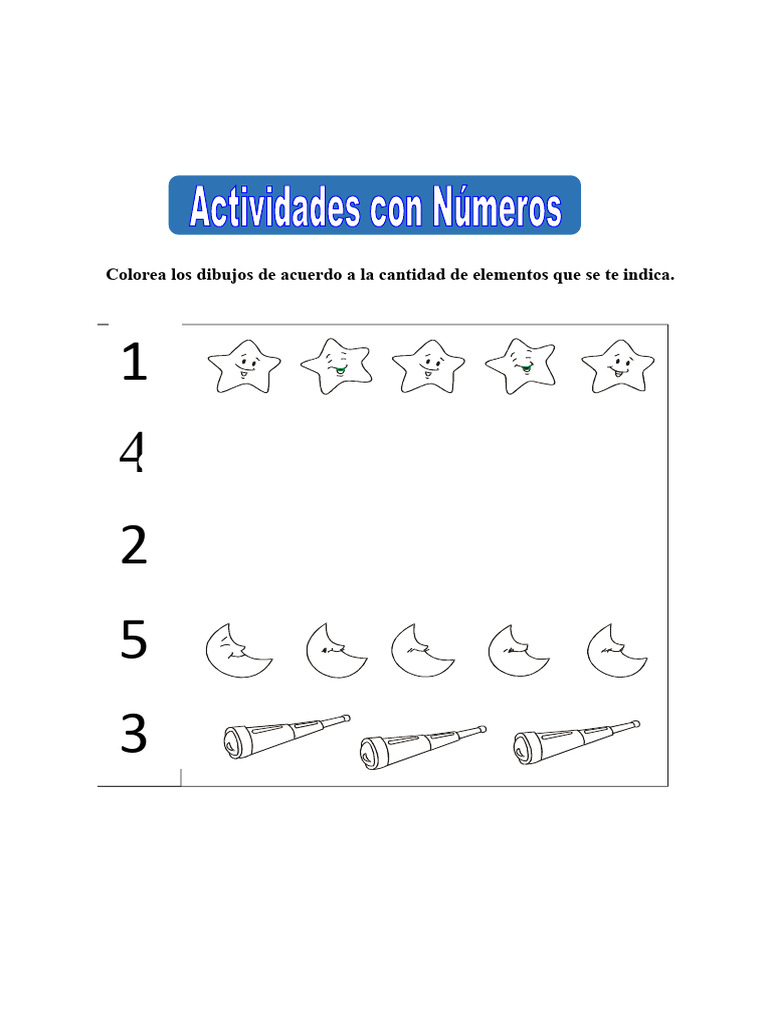 Actividades Con Números para Niños de 4 Años | PDF