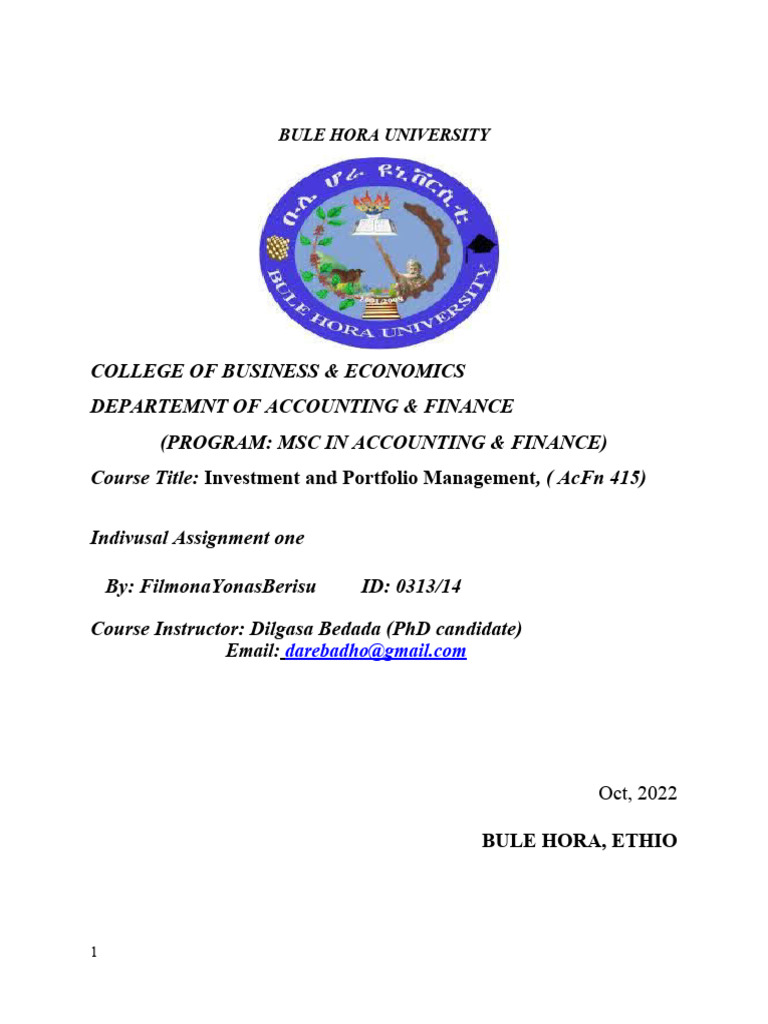 Inve, T and Portfolio Management Assin 1 | PDF | Bonds (Finance ...