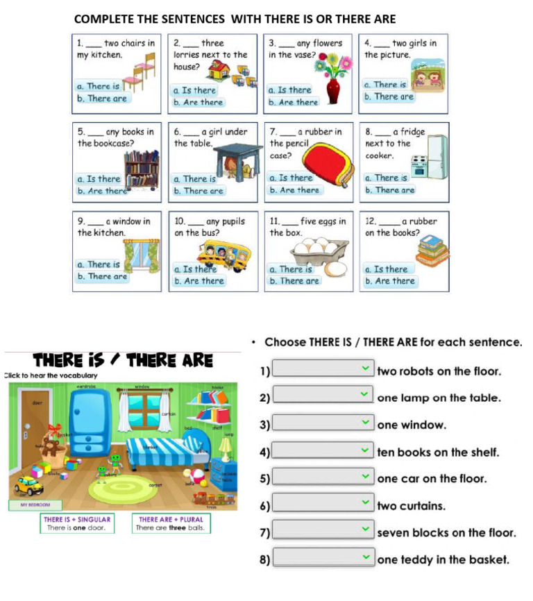 There Is-There Are Exercises | PDF