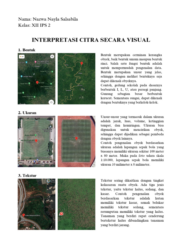 Unsur dan Contoh Interpretasi Citra | PDF