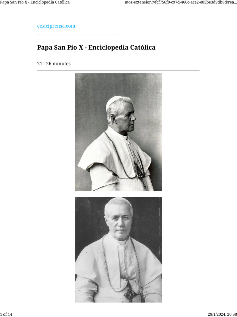 Papa San Pío X - Enciclopedia Católica | PDF | Ciencias sociales ...