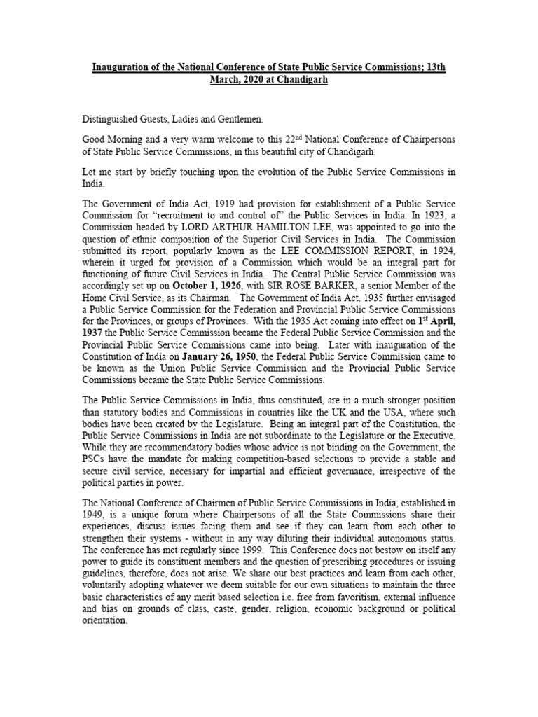 Inauguration of The National Conference of State Public Service ...