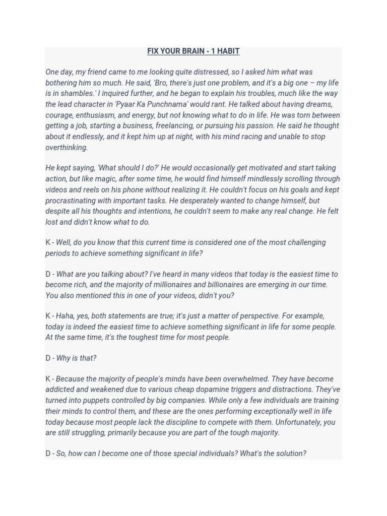 Small Habit | PDF | Reason | Thought