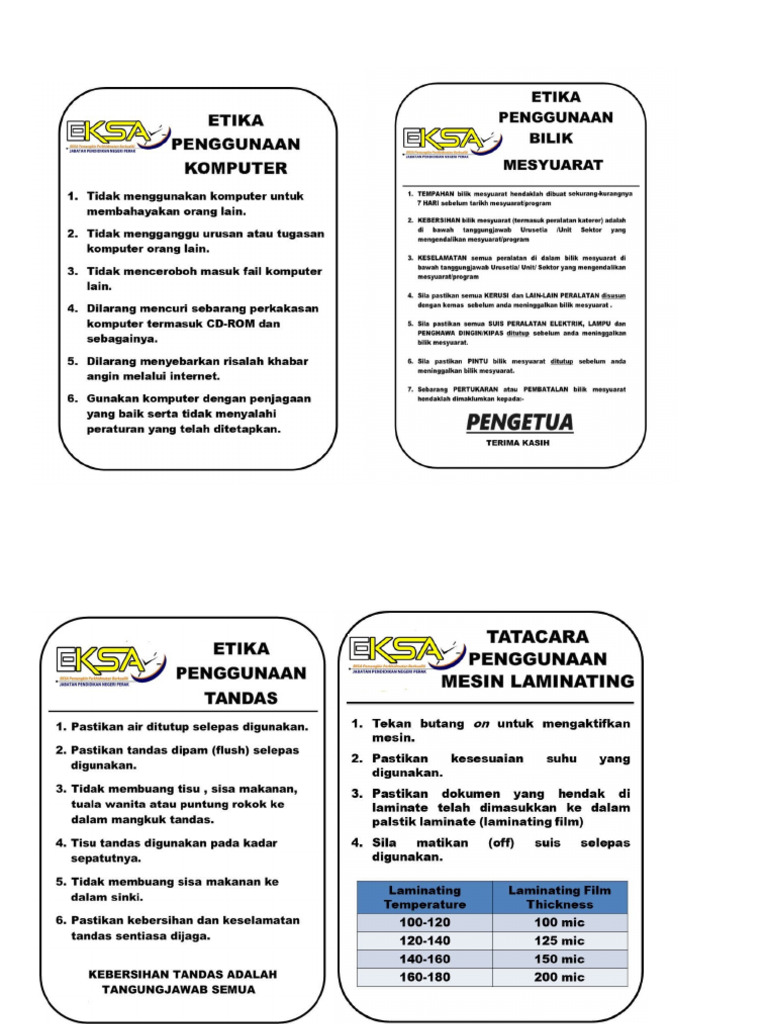 Sample Label Tatacara Eksa JPN Perak | PDF