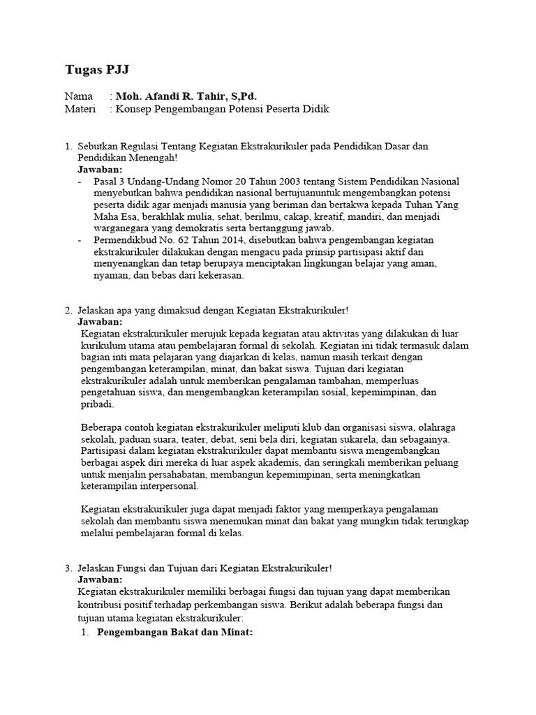 Tugas - Moh. Afandi R. Tahir - 28 (Konsep Pengembangan Potensi Peserta Didik) | PDF