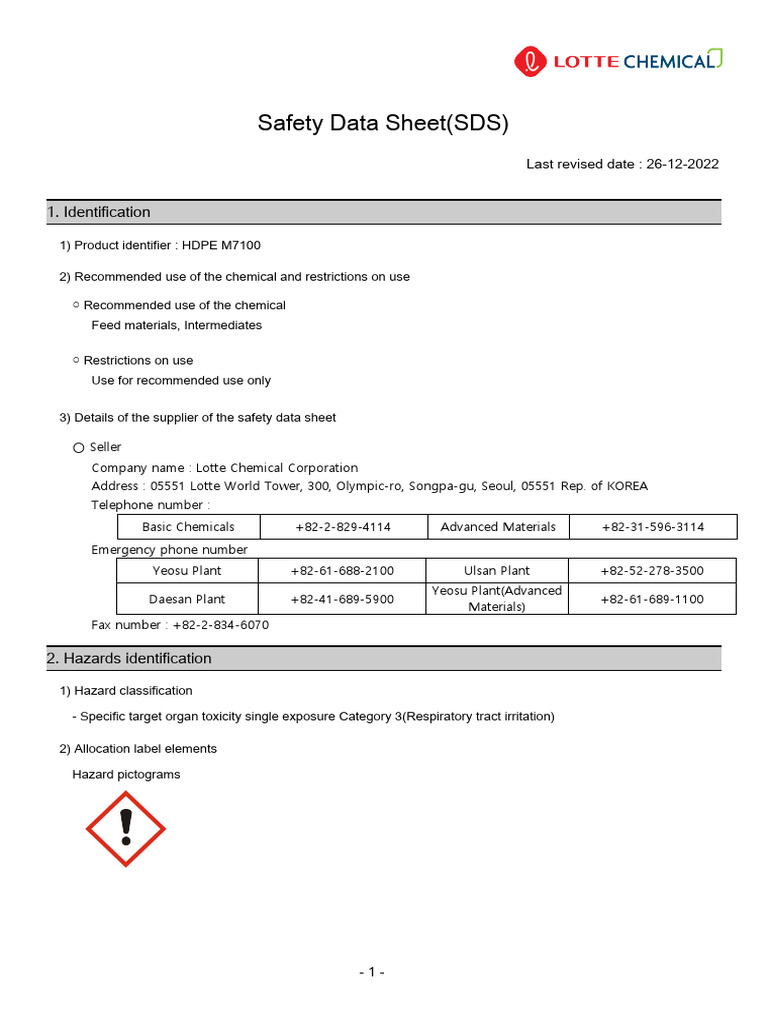 M7100 MSDS - en | PDF