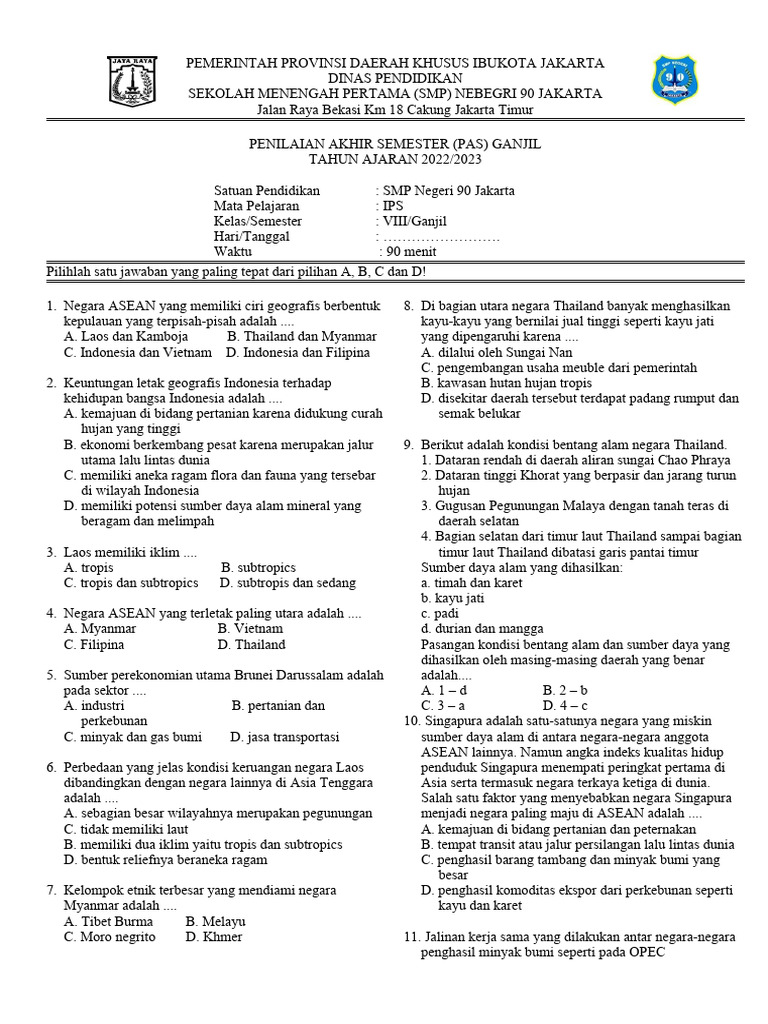 Soal PAS Ganjil 2022 | PDF